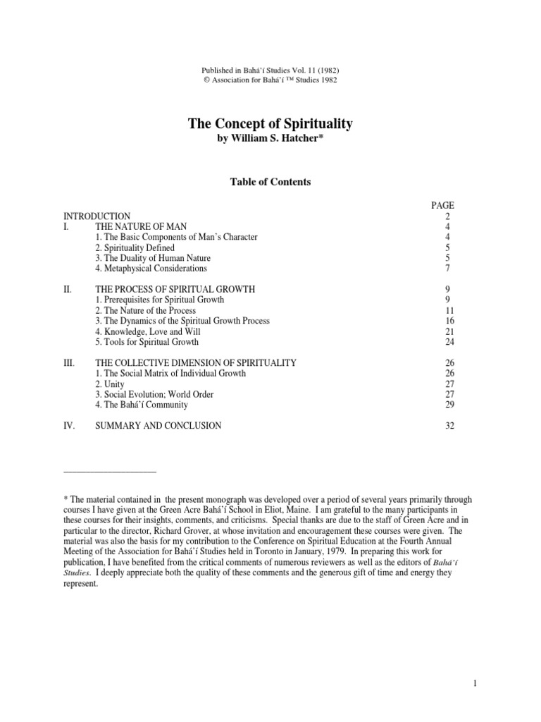 The Concept of Spirituality | PDF | Soul | God