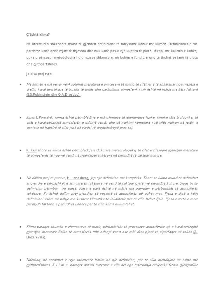 Ceshte Klima | PDF