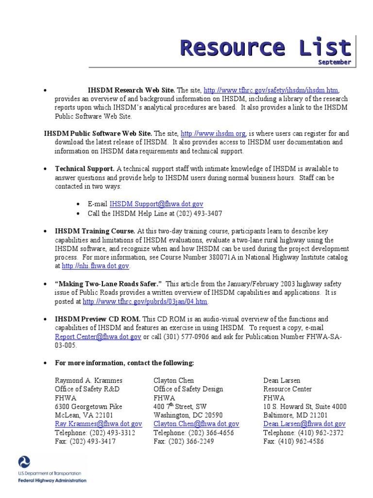 IHSDM Overview and Resources Guide | PDF | Technical Support | World ...