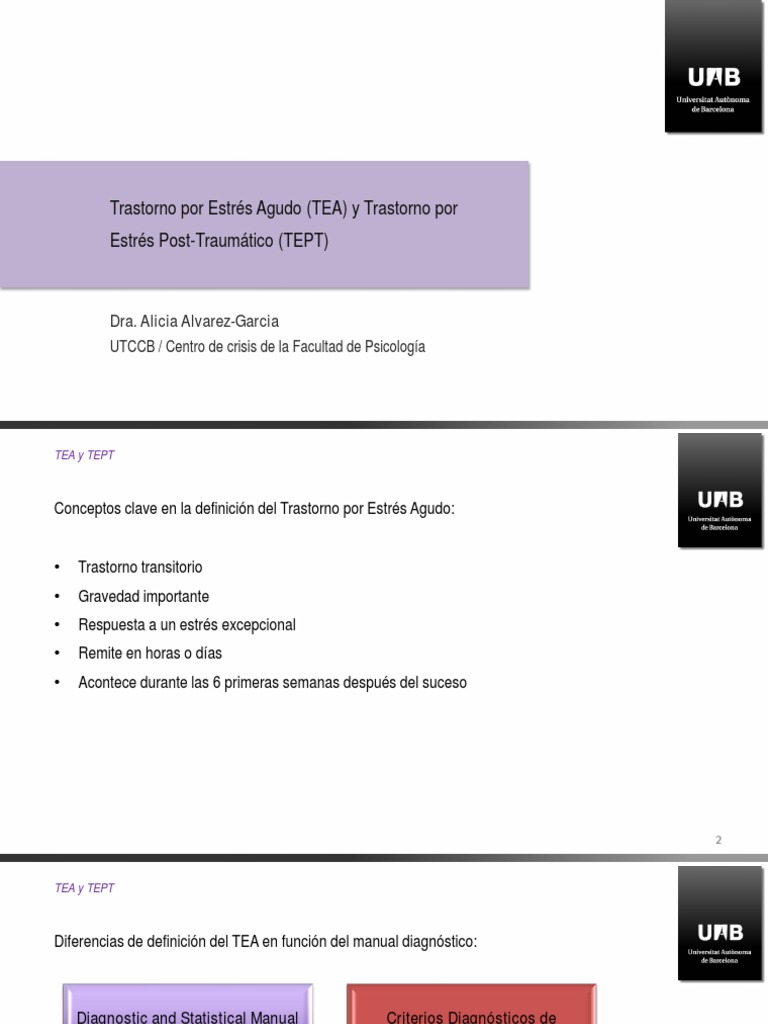 TEPT y TEA: Definiciones y Sintomatología | PDF | Trastorno de estrés ...