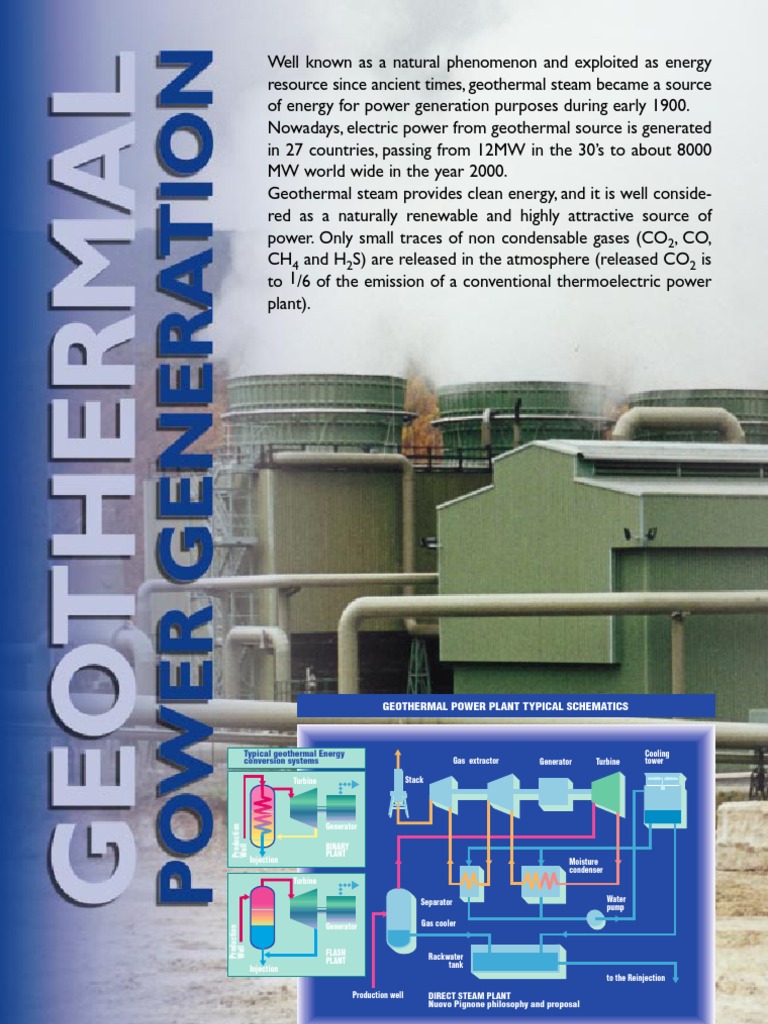 Geothermal Power Plant Typical Schematics | PDF | Steam | Valve