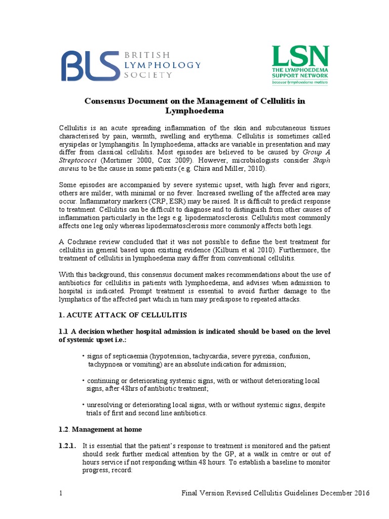 Cellulitis Consensus | Download Free PDF | Preventive Healthcare ...