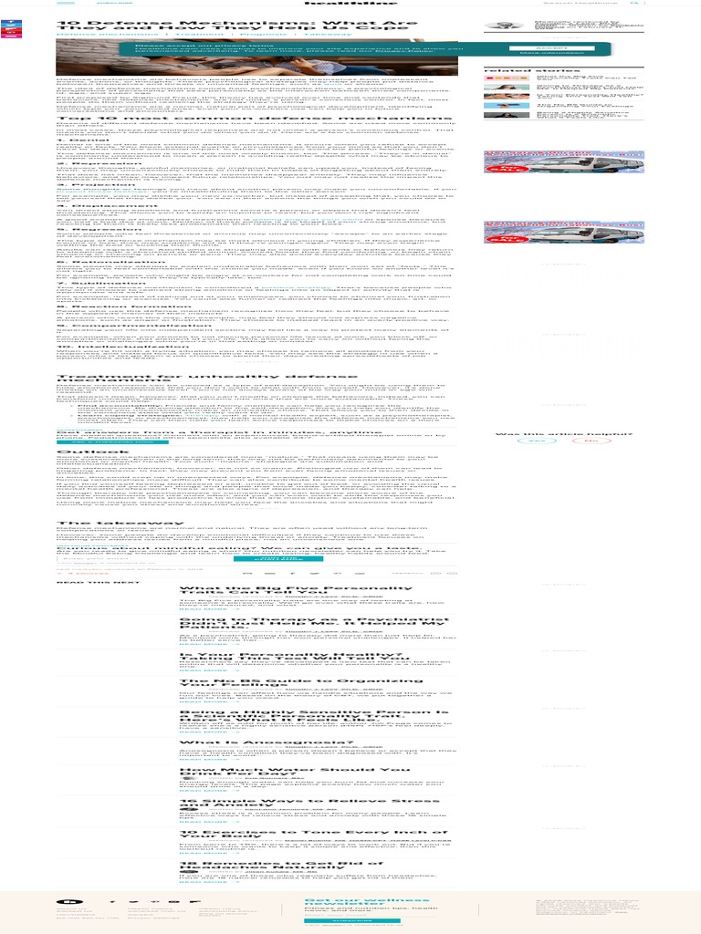 Top 10 Defense Mechanisms and Why We Use Them PDF | PDF | Id ...