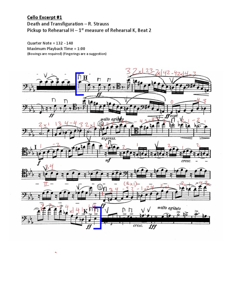 Cello All-State 2020-2021 Fingerings | PDF