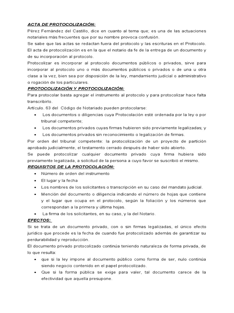 Acta de Protocolización | PDF | Instituciones sociales | Ciencias sociales