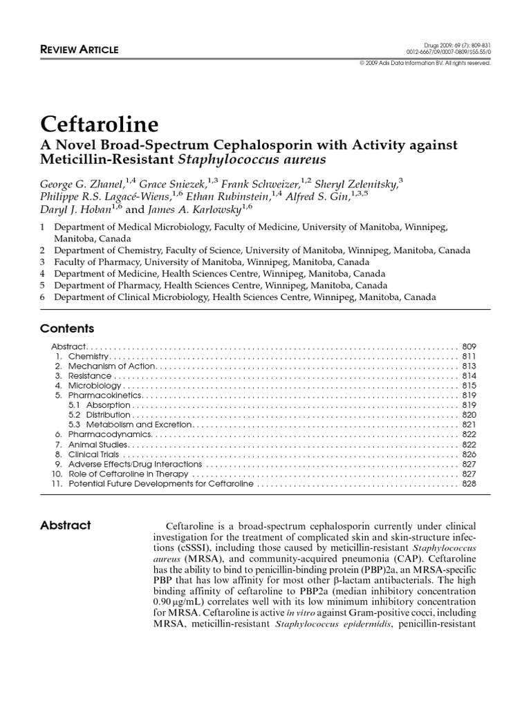 Ceftarolina MRSA | PDF | Beta Lactamase | Methicillin Resistant ...