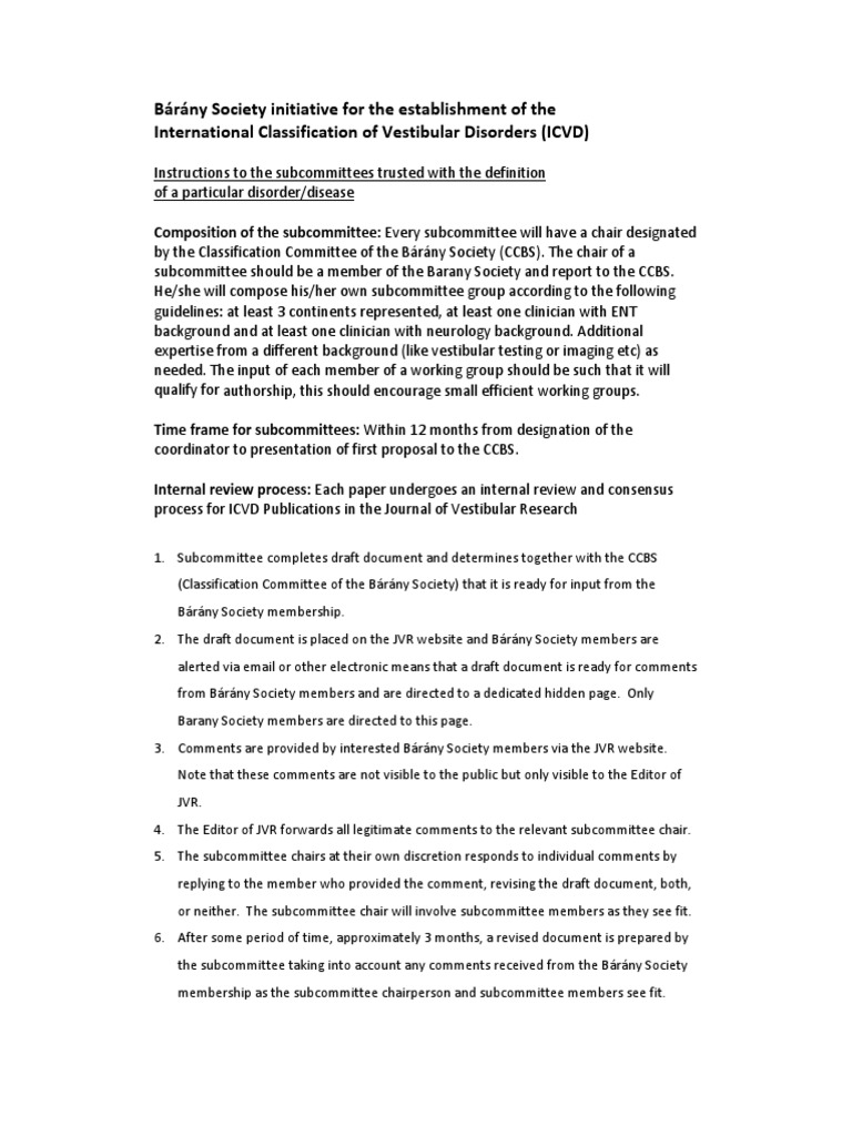 Clasificación de Barany para Desórdenes Vestibulares | PDF | Vertigo ...