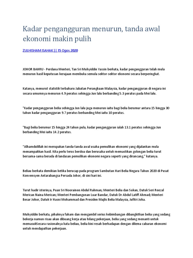 Contoh Artikel Ekonomi | PDF