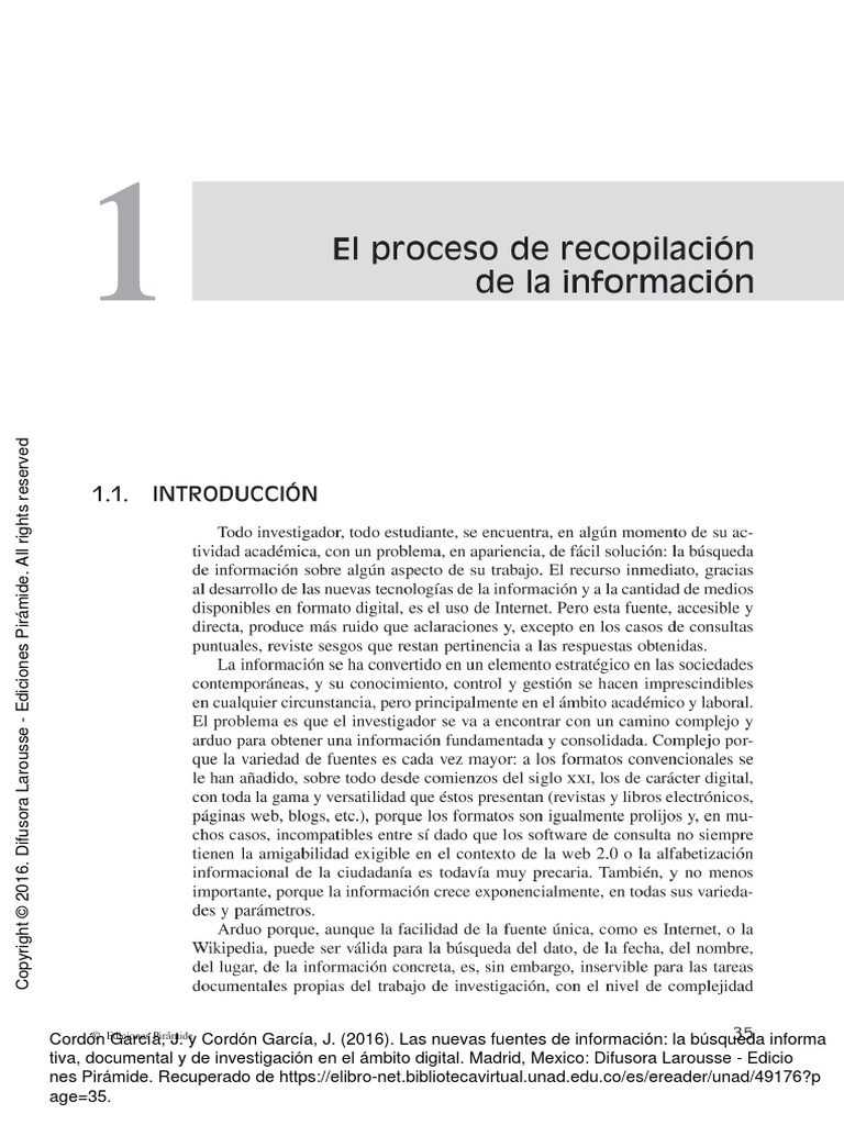 Proceso de Recopilacion de La Informacion | PDF | Ciencias de la ...