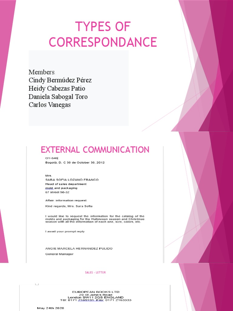 Types of Correspondance | PDF