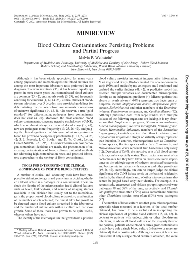 J. Clin. Microbiol.-2003-Weinstein-2275-8 - Blood Culture Contamination ...