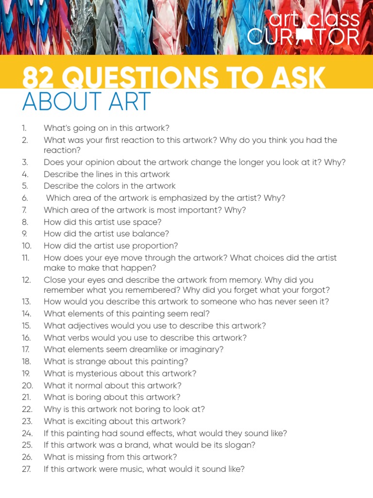 82 Questions About Art | PDF | Understanding | Psychological Concepts