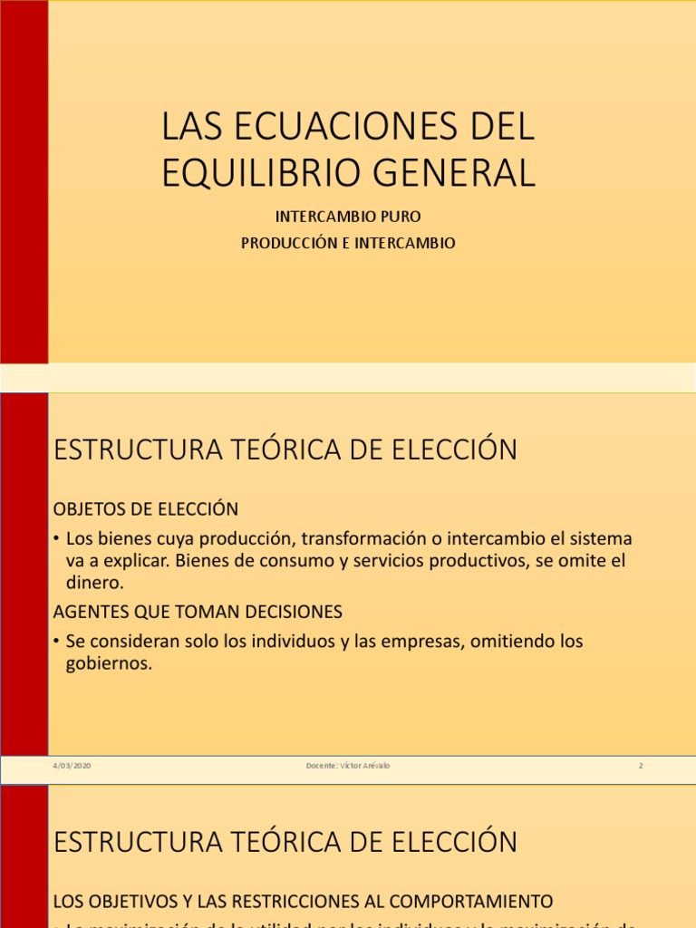 Las Ecuaciones Del Equilibrio General-I | PDF | Teoría del equilibrio ...