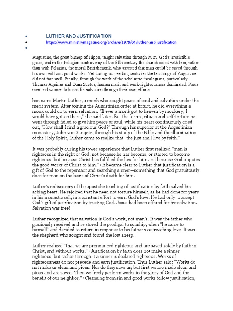 Luther and Justification | PDF | Justification (Theology) | Sola Fide