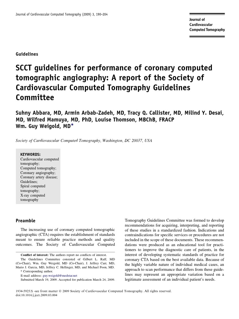 Guidelines Performance CCT A PDF | PDF | Ct Scan | Renal Function