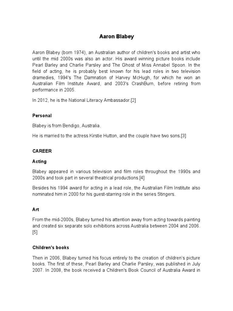 Aaron Blabey: Personal | PDF | Australian Literature | Children's ...