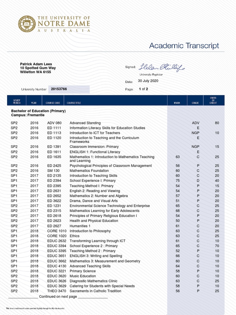 Patrick Lees Transcript | PDF | Teaching | Psychological Concepts