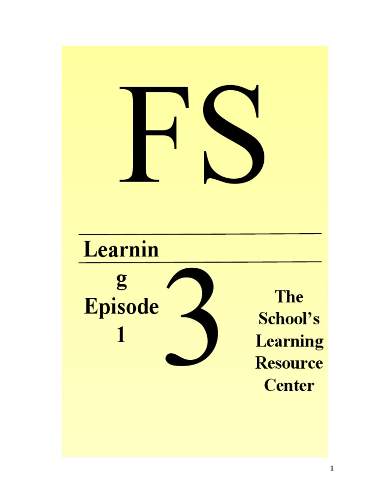 Fs 3 Episode 1 | PDF | Educational Technology | Learning