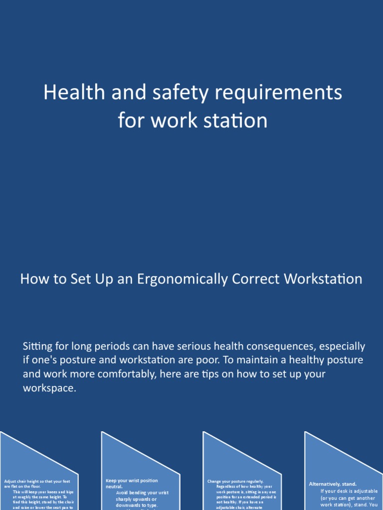 Health and Safety Requirements For Work Station | PDF | Chair ...