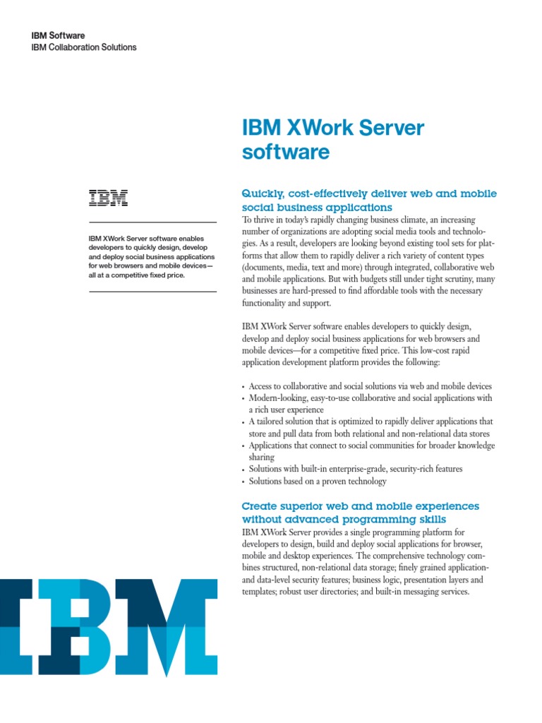 Brochure - IBM Xwork Server | PDF | Software | Digital Technology