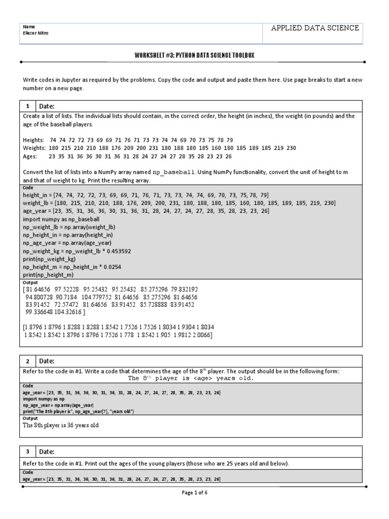 WS#3 Python Data Science Toolbox - Nitro | Download Free PDF | Teaching ...