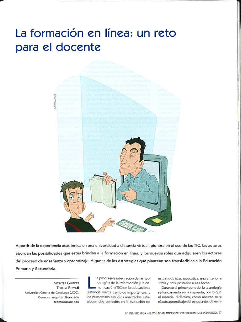 La Formacion en Linea Un Reto para El Docente | PDF