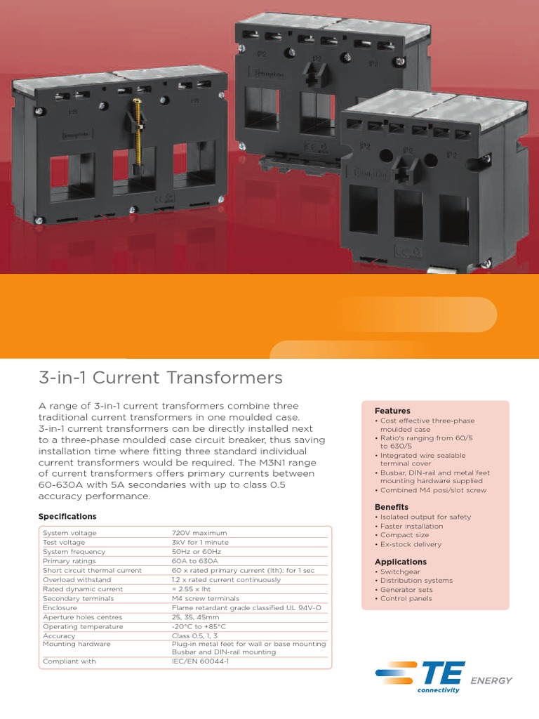 3-In-1 Current Transformers | PDF | Transformer | Electronics