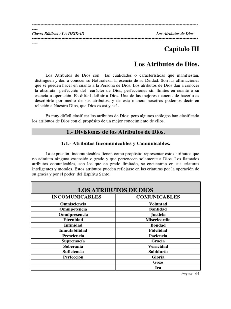 Los Atributos de Dios. | PDF | Omnipotencia | Dios