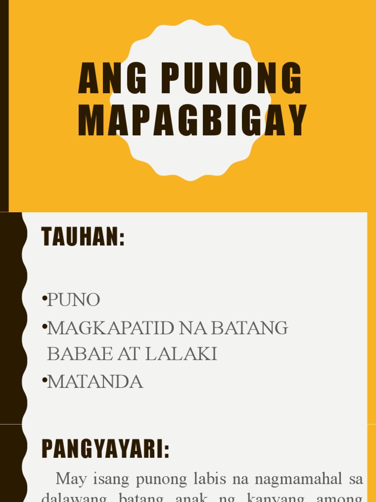 Ang Punong Mapagbigay g6 | PDF