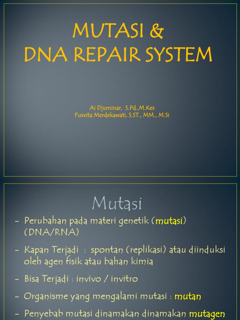 Mutasi & DNA Repair System | PDF | Sains & Matematika