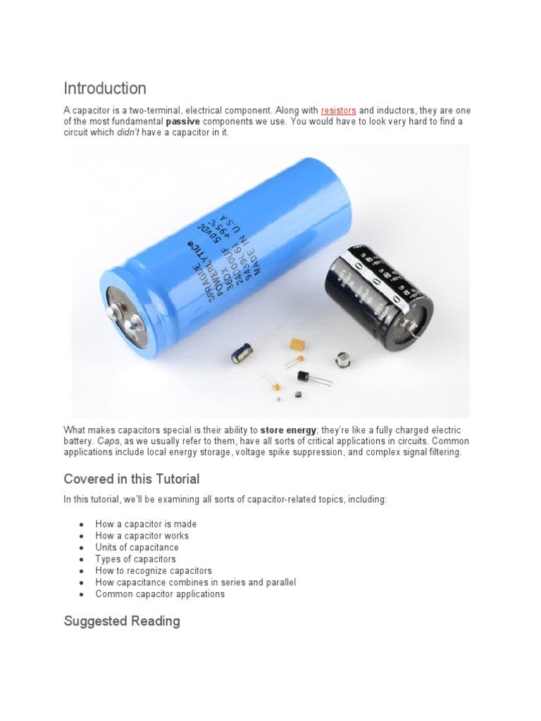 Introduction in Capacitor | PDF | Capacitor | Electrical Network