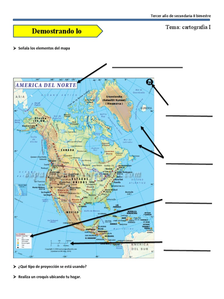 Ficha: Elementos de Un Mapa | PDF
