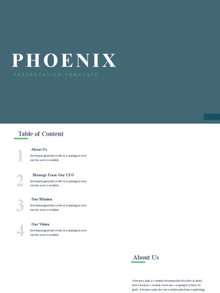 Phoenix Powerpoint Template | PDF | Startup Company | Small Business ...