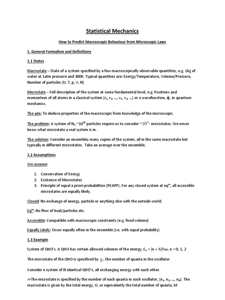 Section 3 - Statistical Mechanics | PDF | Boson | Entropy