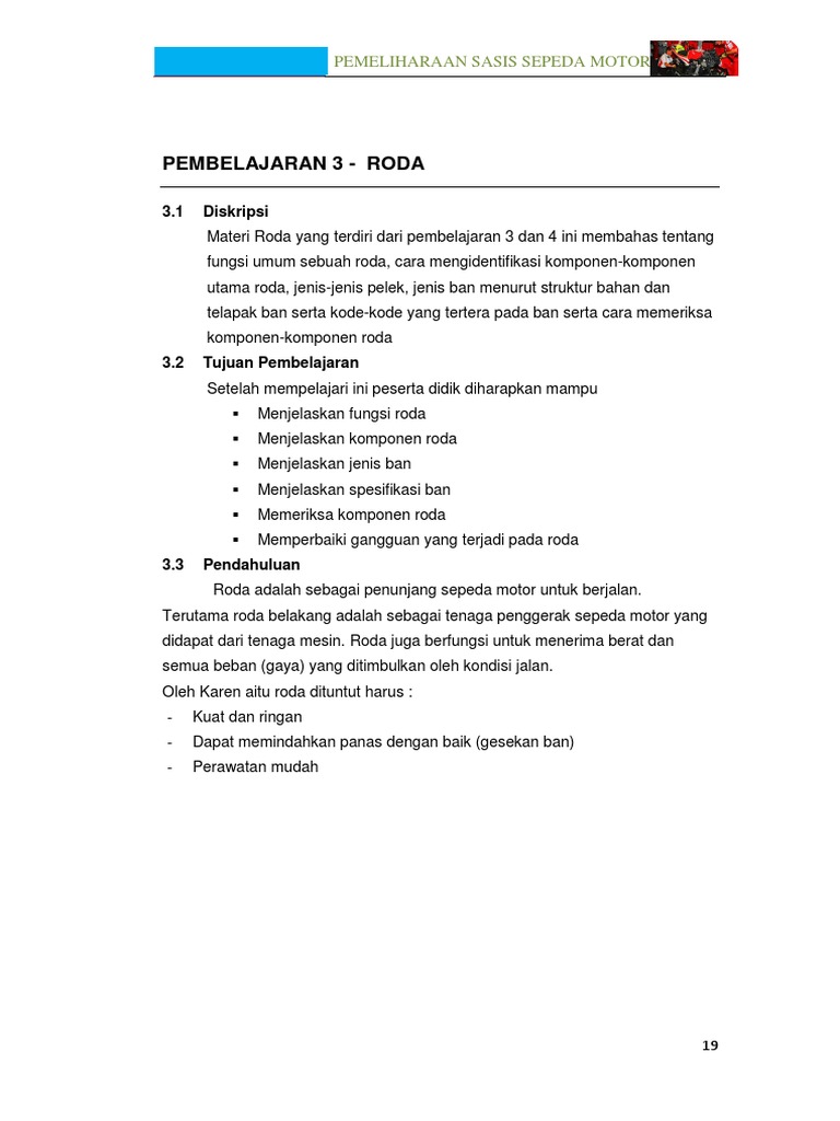Materi PJJ PSSM XI TBSM 1 | PDF