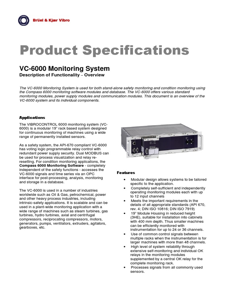 VC-6000 Monitoring System | PDF | Power Supply | Relay
