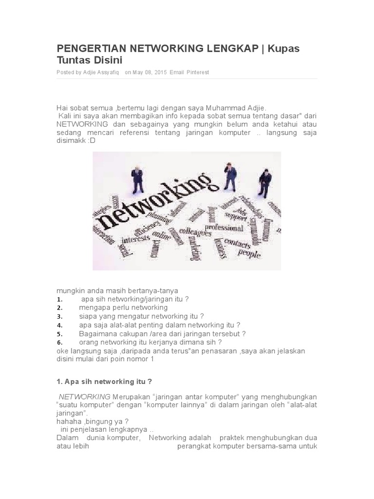 Pengertian Networking Lengkap | PDF