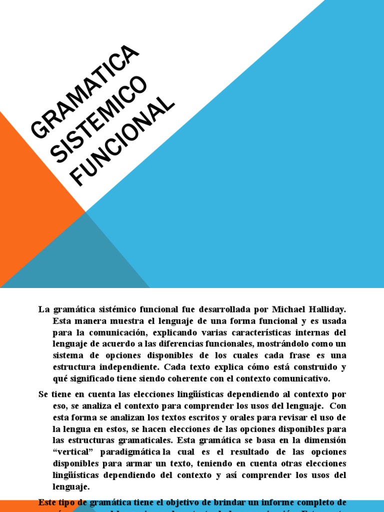 Gramatica Sistemico Funcional 1 | PDF | Gramática | Comunicación