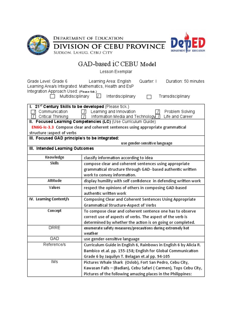 Sample Interdisciplinary Approach Lesson Exemplar | PDF | Idiom ...