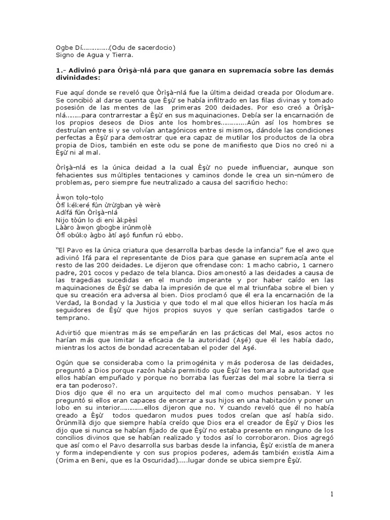 03-Ogbè Òdí | PDF | Mal | Dios
