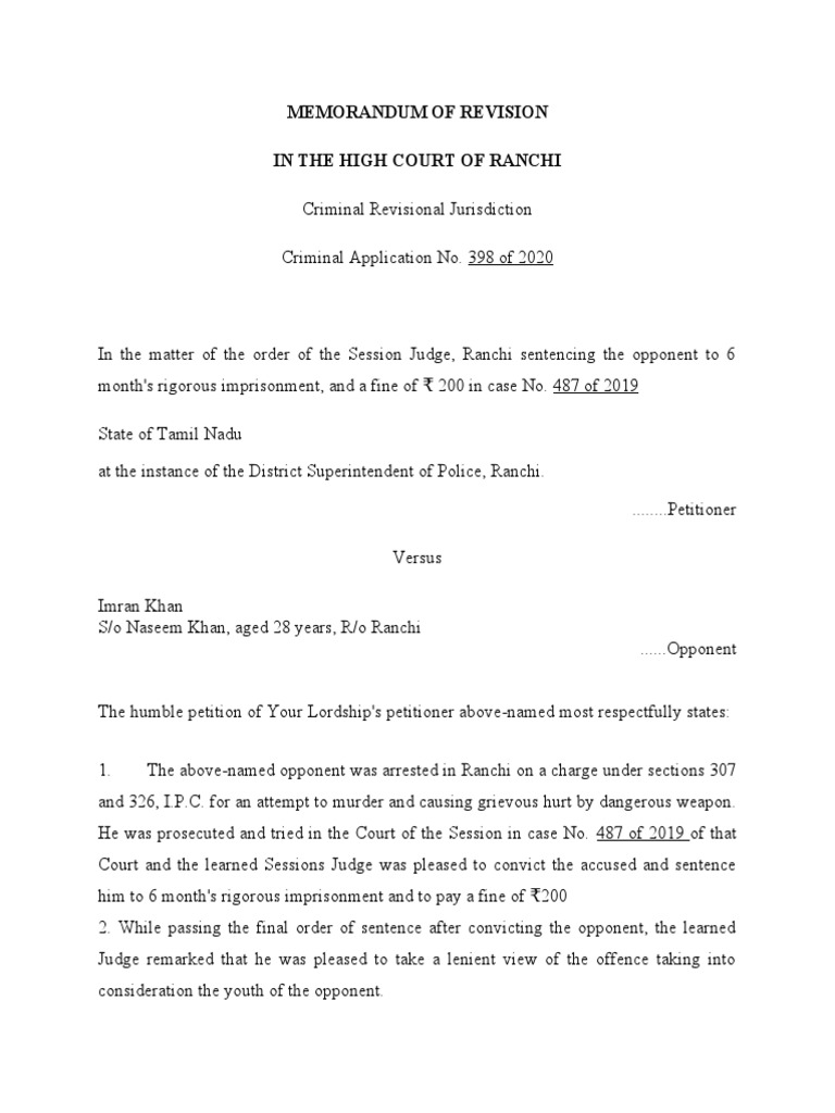 Memorandum of Revision | PDF | Sentence (Law) | Fine (Penalty)