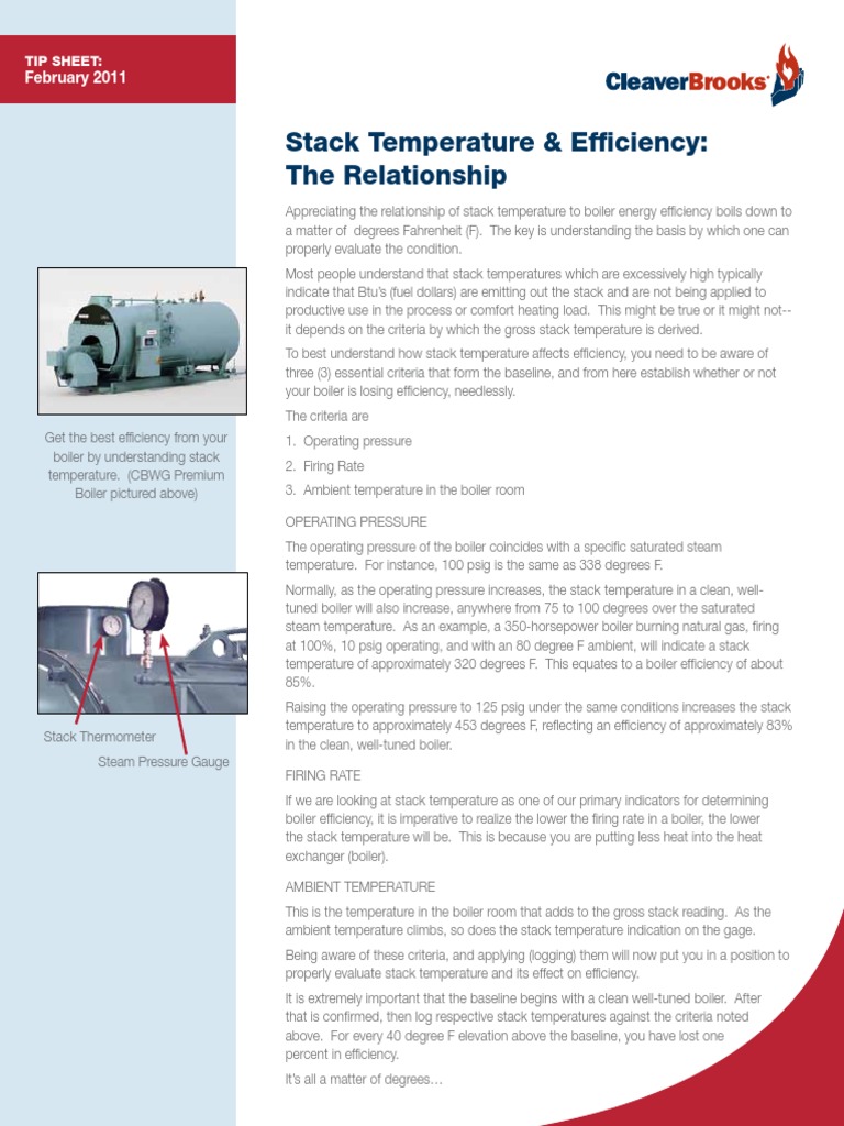 Stack Temperature & Efficiency: The Relationship: February 2011 | PDF ...
