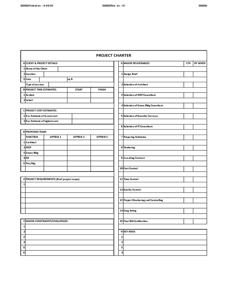 Construction Project Charter Template | PDF