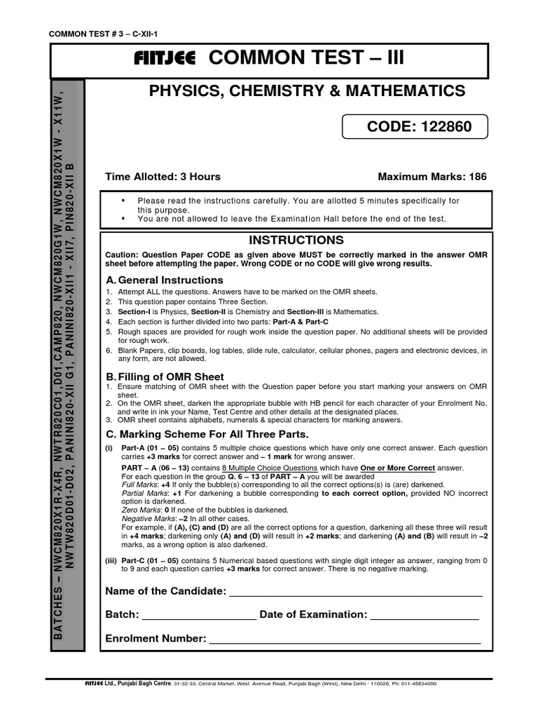 Common Test-3 - 12-8-19 PDF | PDF | Carboxylic Acid | Magnetic Field