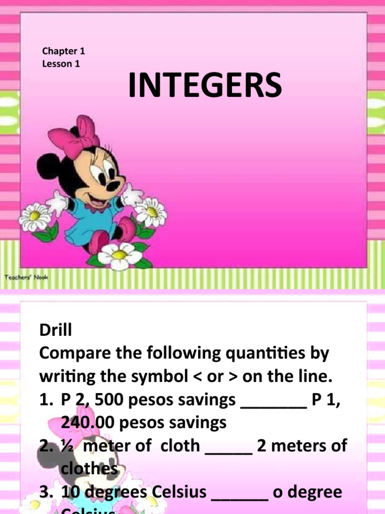 Comparing and Ordering Integers Grade 6 | PDF | Teaching Methods ...