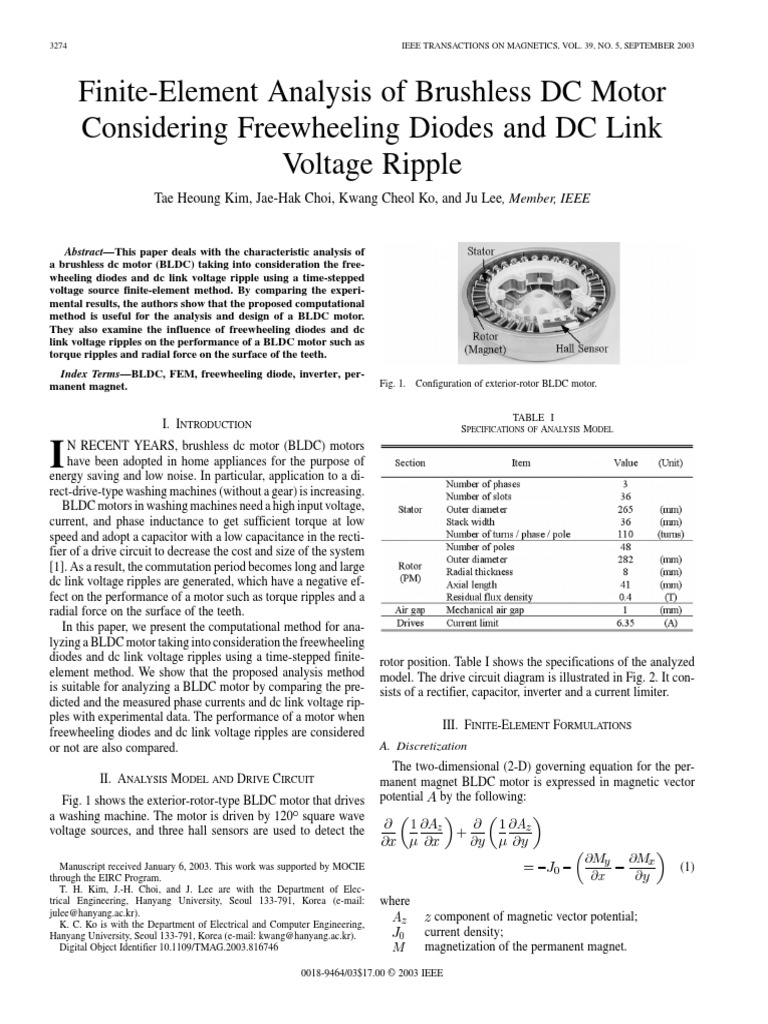 Kim Et Al. - 2003 - Finite-Element Analysis of Brushless DC Motor ...