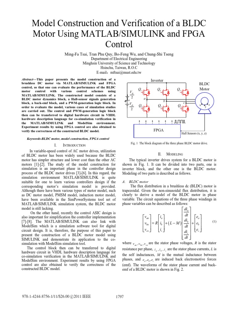 Tsai Et Al. - 2011 - Model Construction and Verification of A BLDC ...