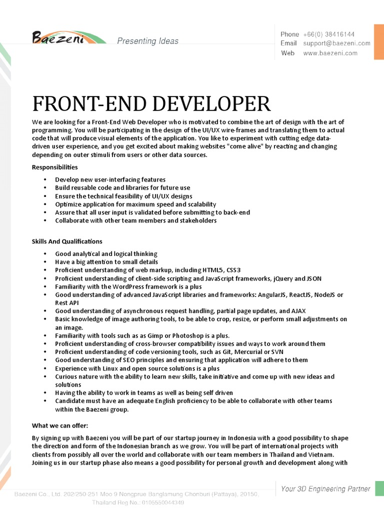 Frontend Developer - Final-1 | PDF | Software Framework | Information ...