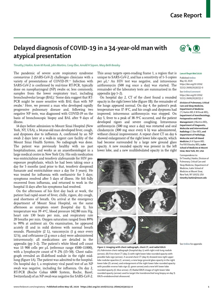 Case Report: Timothy J Harkin, Kevin M Rurak, John Martins, Corey Eber ...