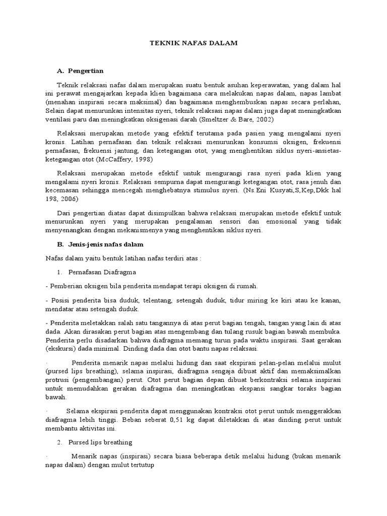 Latihan Nafas Dalam Dan Batuk Efektif | PDF